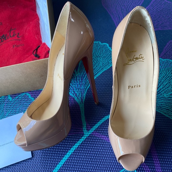 Christian Louboutin | Shoes | Christian Louboutin Lady Peep Patent Leather Pump 5mm | Poshmark